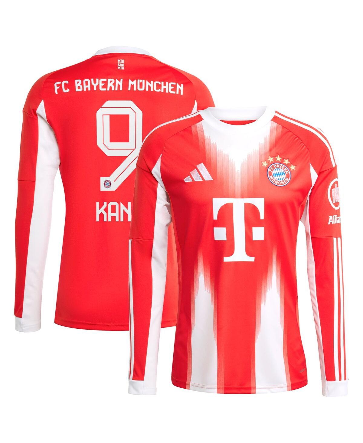 Adidas Mens Harry Kane Red Bayern Munich 2025/26 Home Replica Long Sleeve Jersey - Red