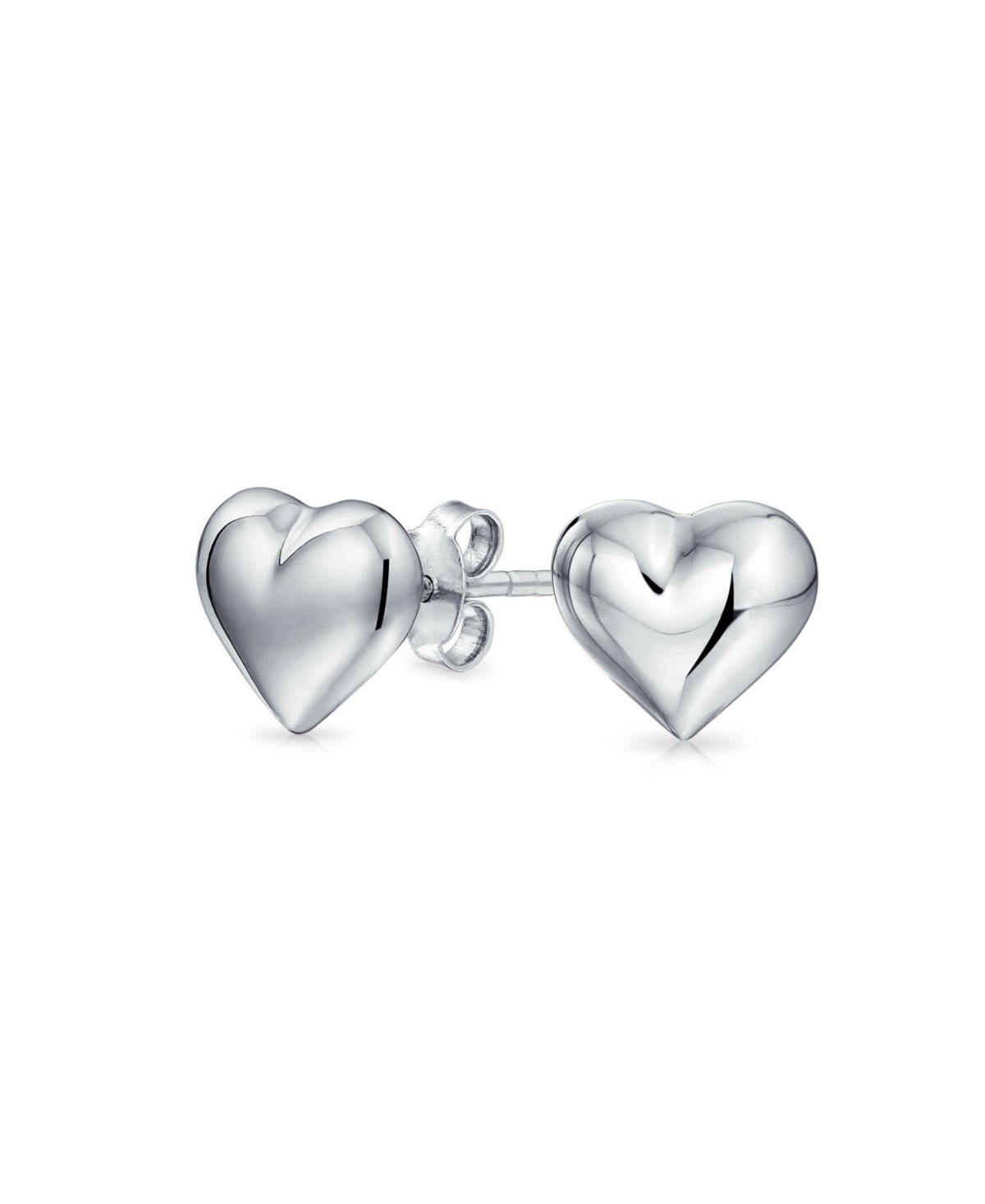 Click here for Bling Jewelry Small Heart Shaped Puffed Stud Earri... prices