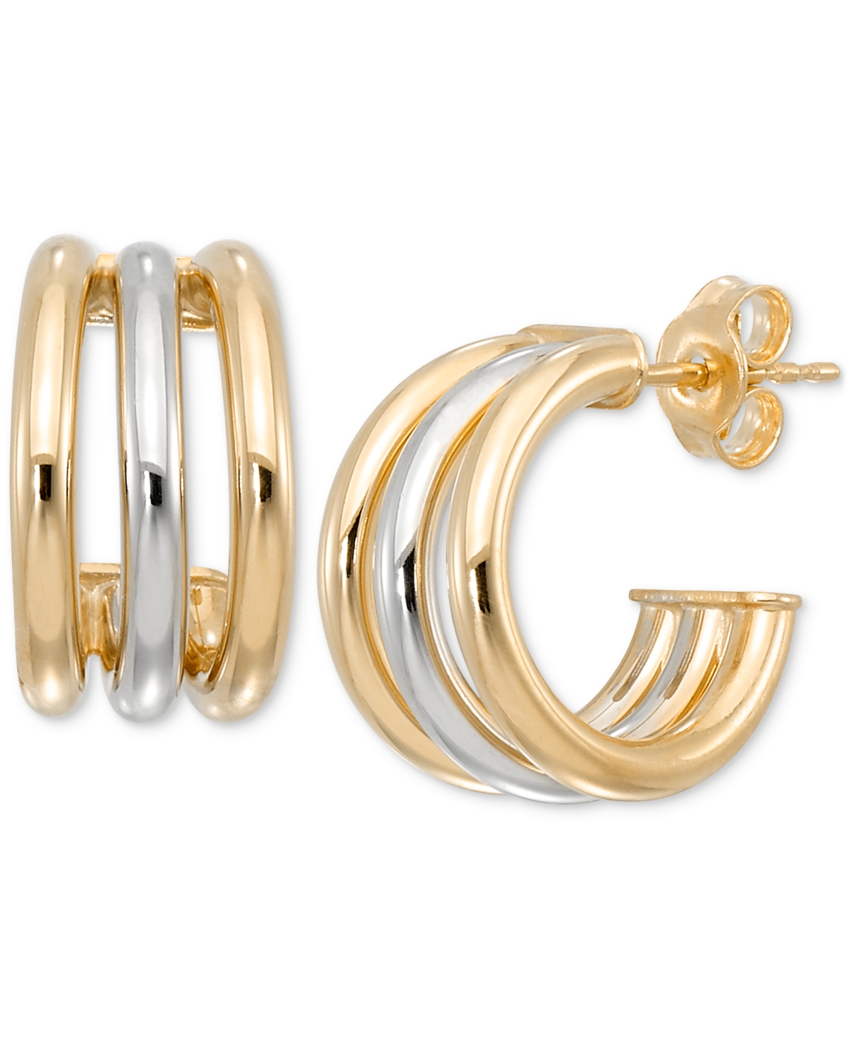 Click here for Polished Triple Row Extra-Small C Hoop Earrings in... prices