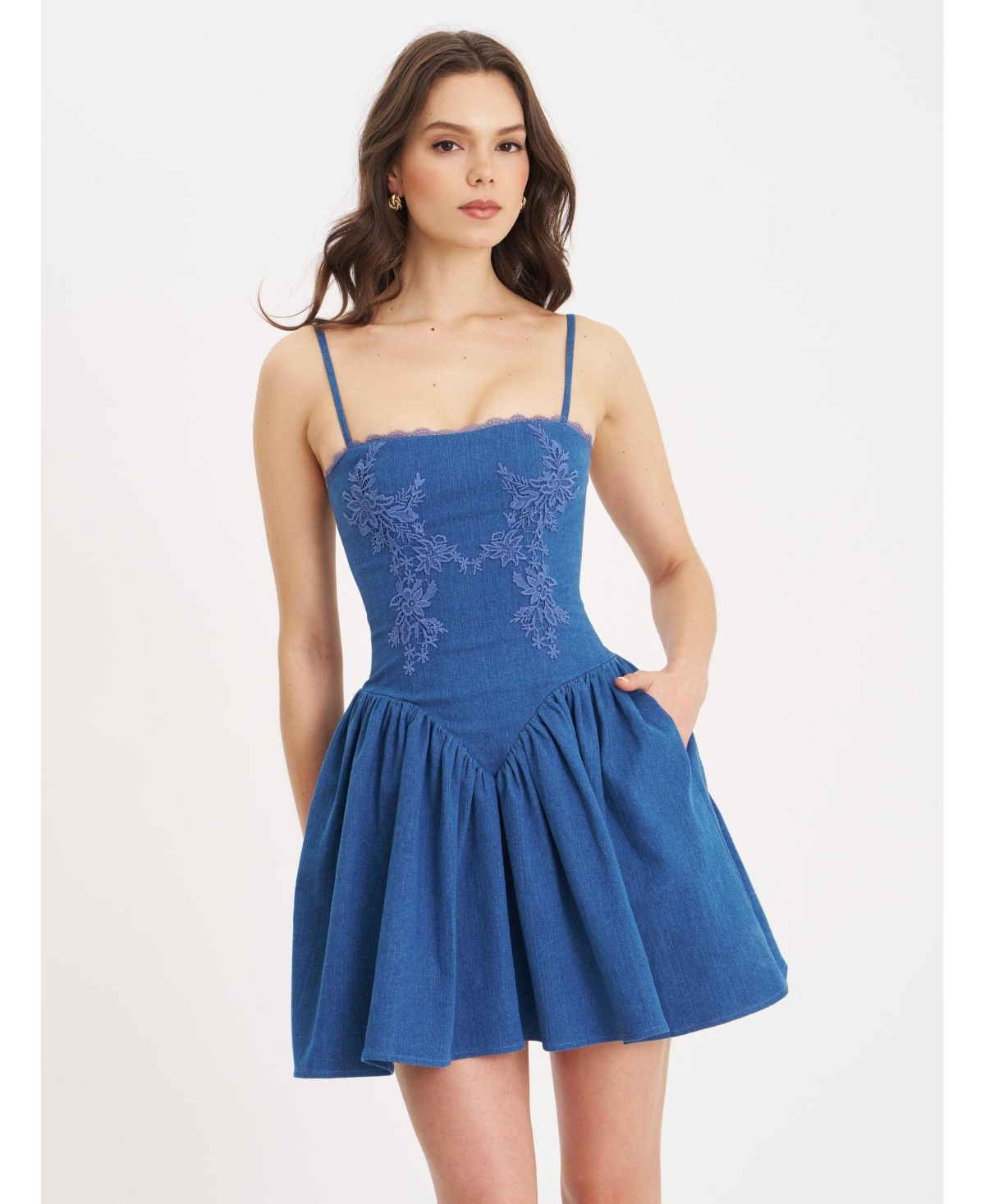 Click here for Miss Circle Womens Zafira Cotton Denim Drop Waist... prices