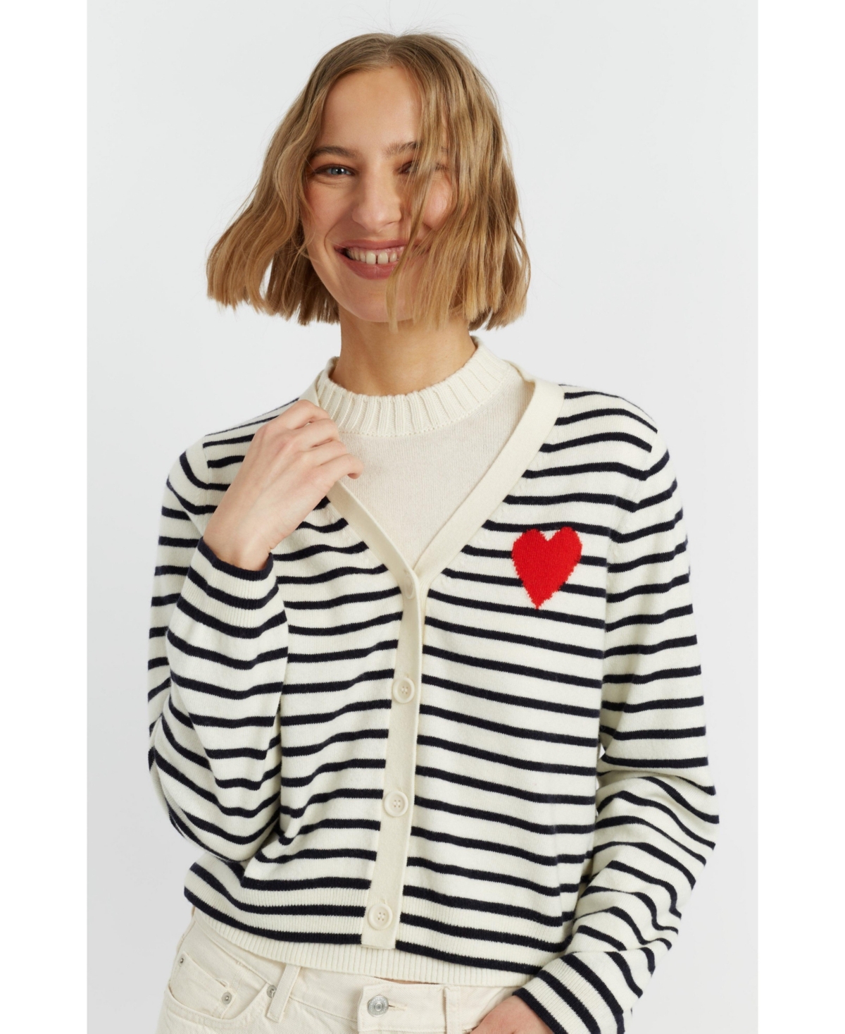 Click here for Chinti & Parker Womens Wool Cashmere Heart Breton... prices