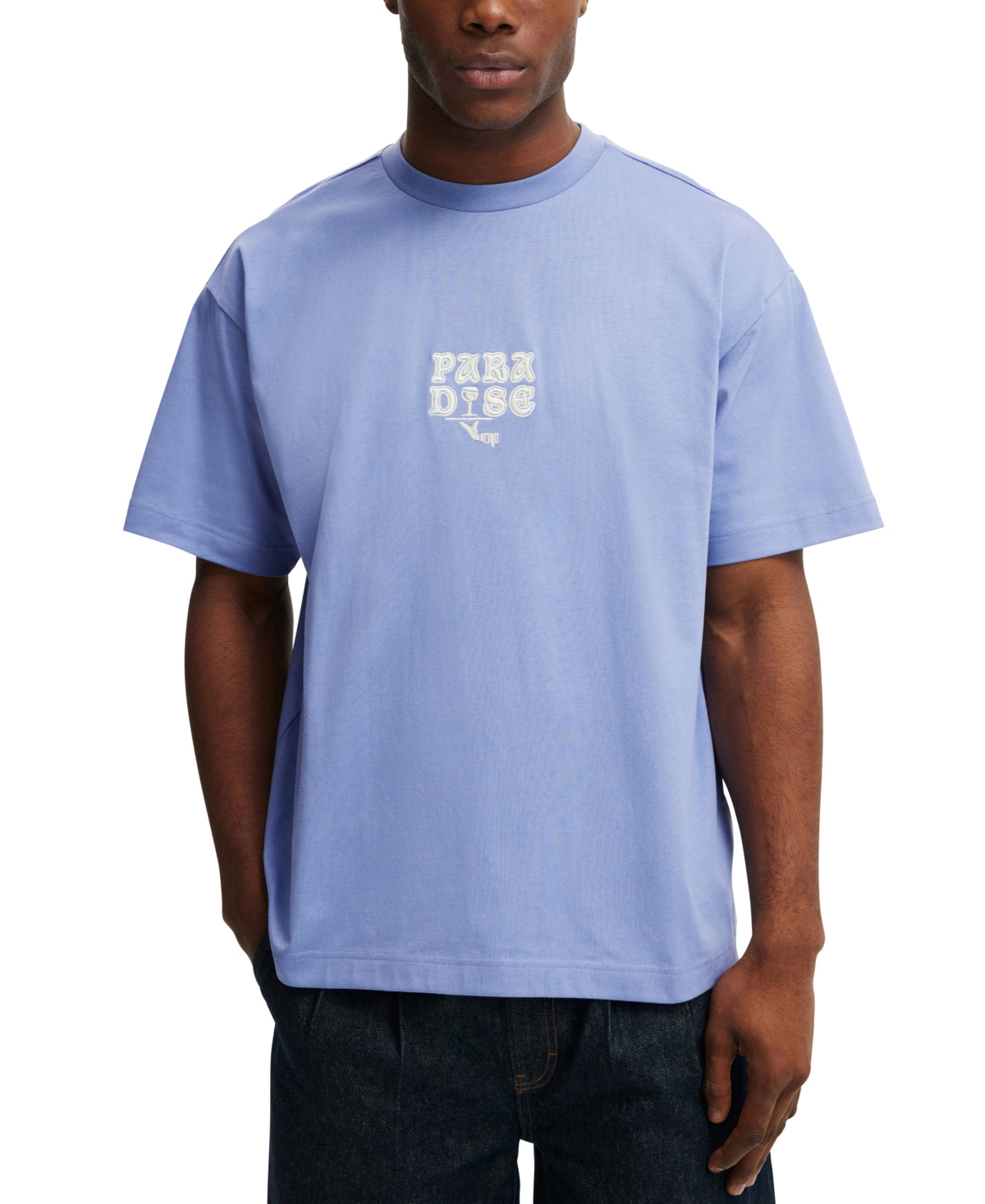 Click here for Cotton On Mens Box Fit Graphic T-Shirt - Purple prices