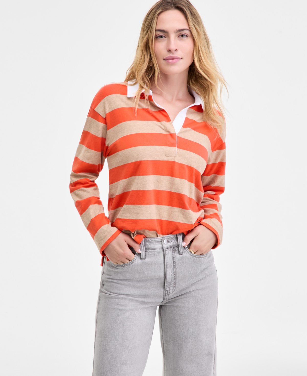 Click here for On 34th Womens Striped Rugby Top  Macys Exclusive... prices