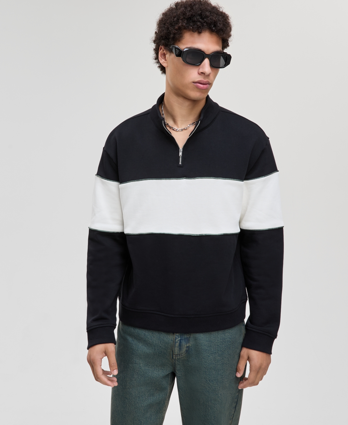 Click here for Mode of One Mens Relaxed-Fit Half-Zip Sweatshirt... prices