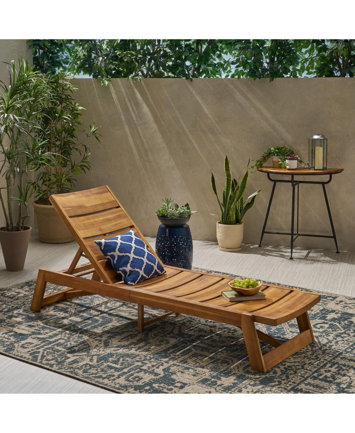 Click here for Streamdale Acacia Wood Chaise Lounge With Adjustab... prices