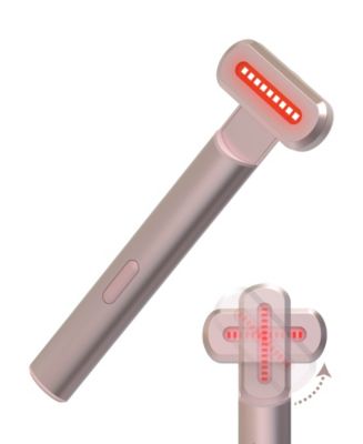 Tzumi Red Light Therapy for Face and Neck Wand, 4-in-1 Rechargeable Light Therapy Wand with 2 ...