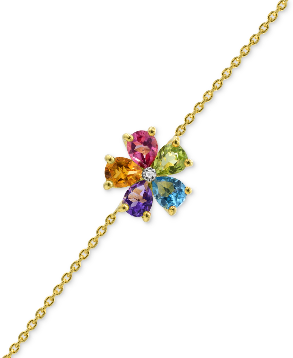 Click here for Multi Gemstone with Diamond Accent Flower Statemen... prices