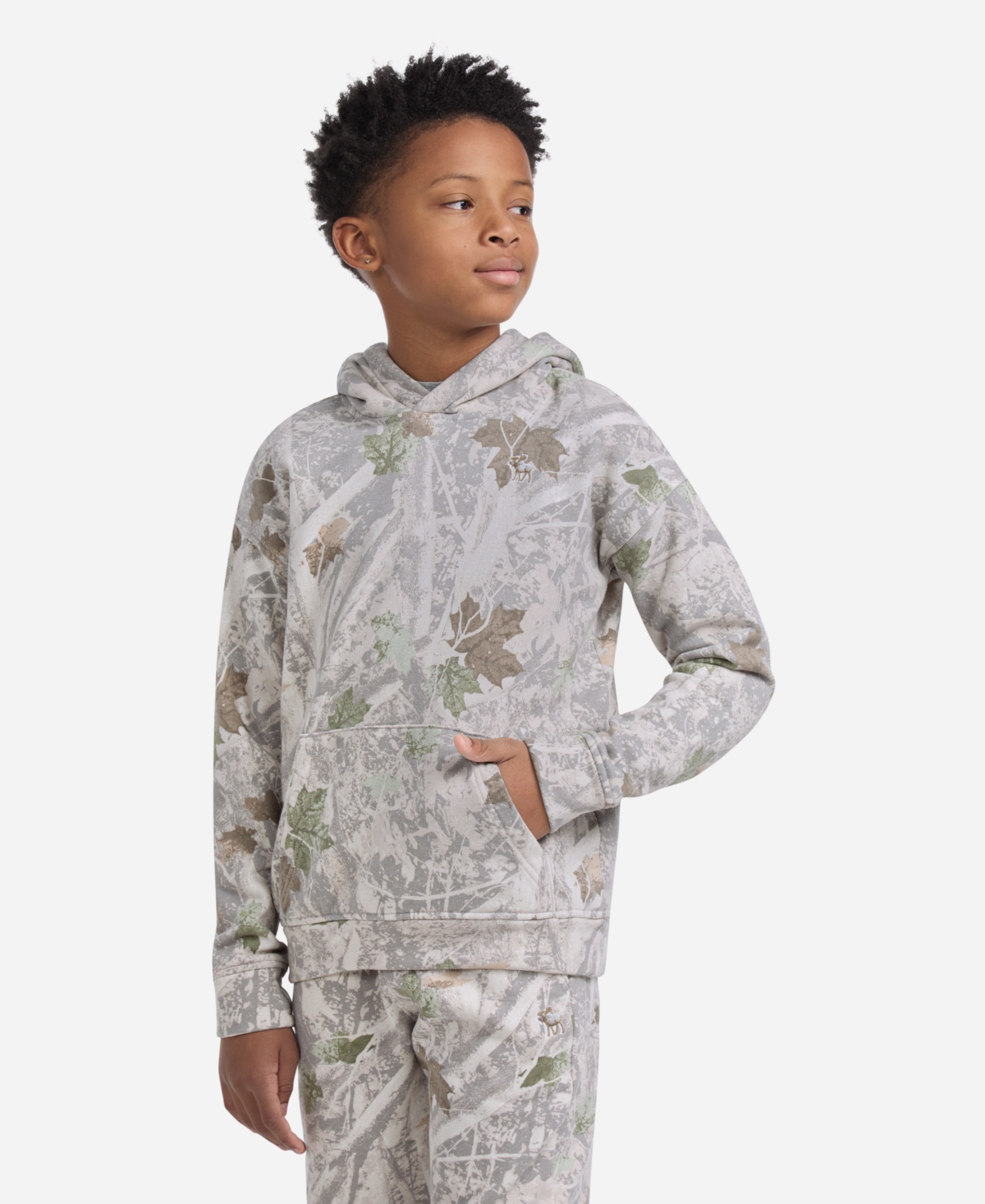 abercrombie kids Boys Essential Fleece Pullover Hoodie - Anf camo