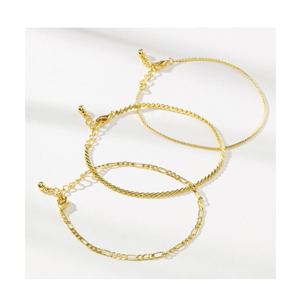 Click here for 14K Gold-Plated Gilded Bracelets (Set of 3) - Gold prices