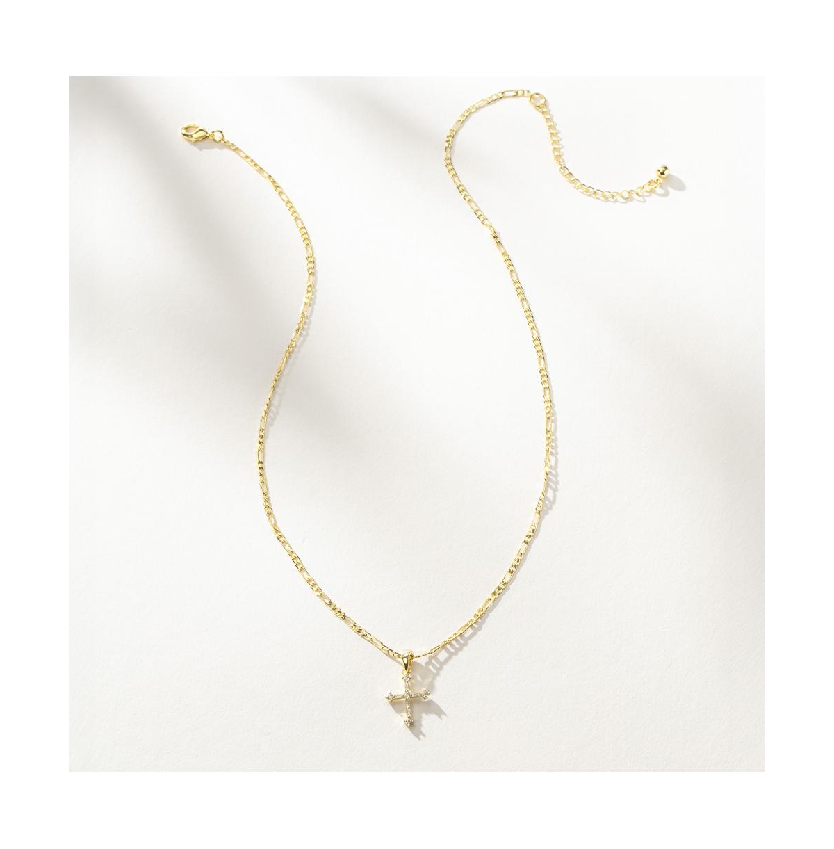 Click here for Uncommon James 14k Gold-Plated Cross and Chain Nec... prices