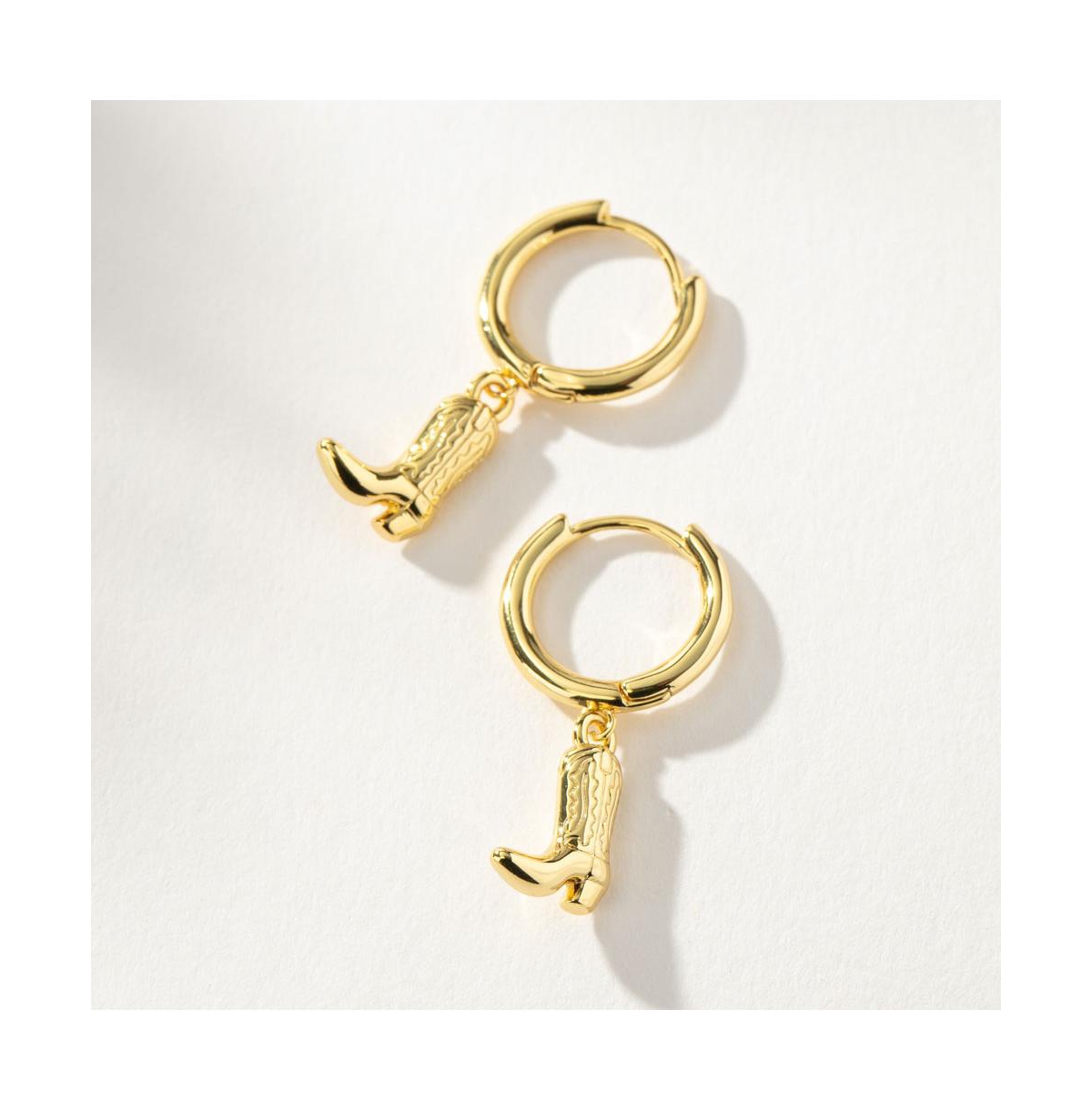 Click here for Uncommon James 14K Gold-Plated Cowboy Boot Huggies... prices