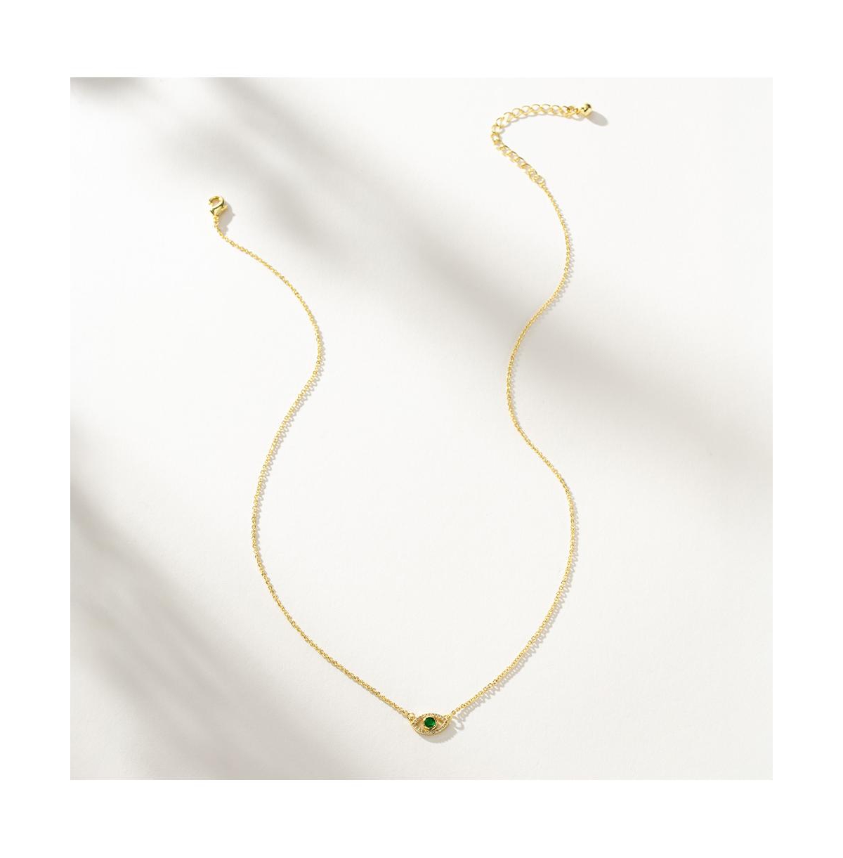 Click here for 14k Gold-Plated Evil Eye Pave Necklace  16" +... prices