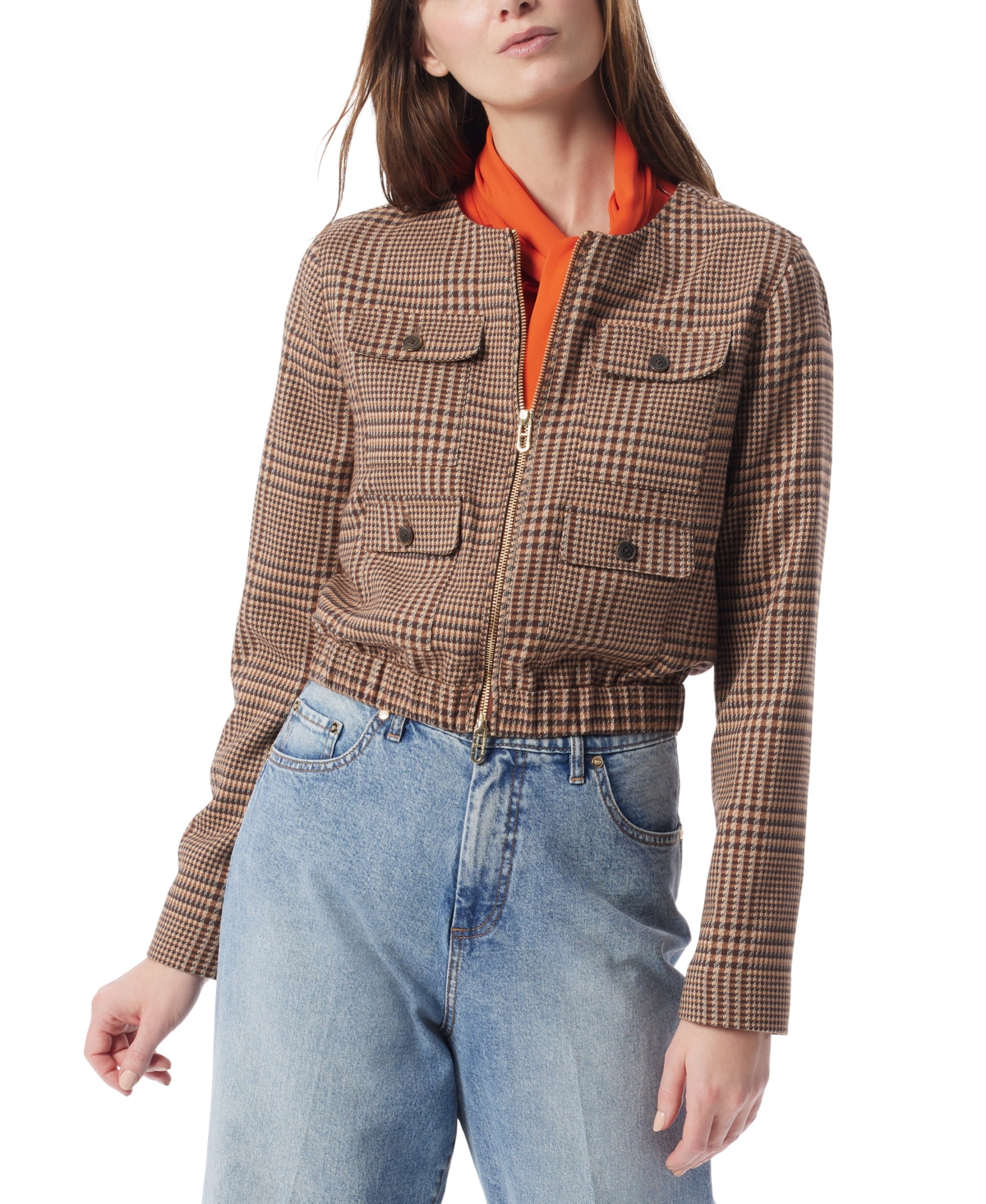 Click here for Dee Ocleppo Womens Lena Plaid Collarless Jacket -... prices