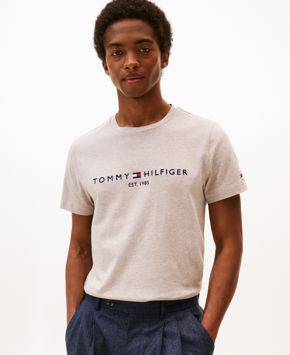 Click here for Tommy Hilfiger Mens Embroidered Logo Regular-Fit C... prices