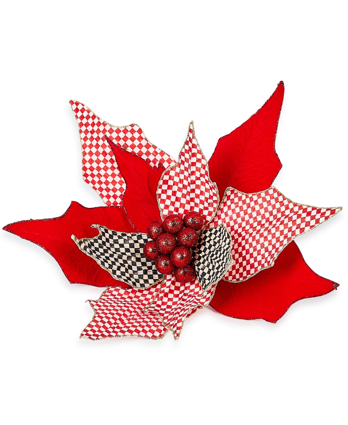 Click here for MacKenzie-Childs Courtly Check Jumbo Poinsettia Cl... prices