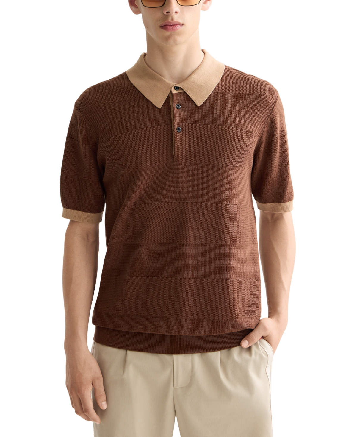 Click here for Scotch & Soda Mens Short Sleeve Tone-on-Tone Polo... prices