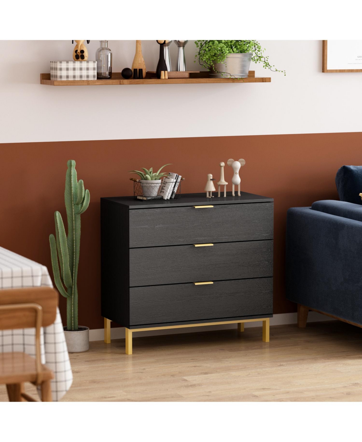 Click here for Homsee 3-Drawers Black Wood Chest of Drawers Dress... prices