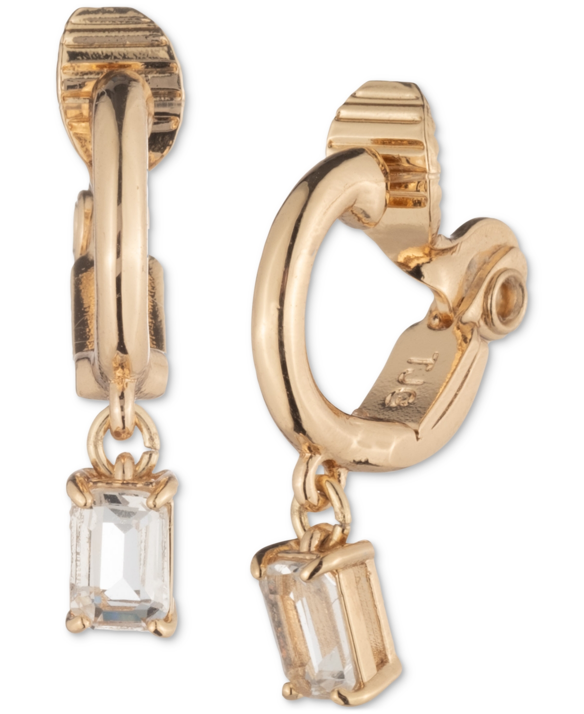 Click here for Lauren Ralph Lauren Gold-Tone Crystal Drop Hoop Ea... prices