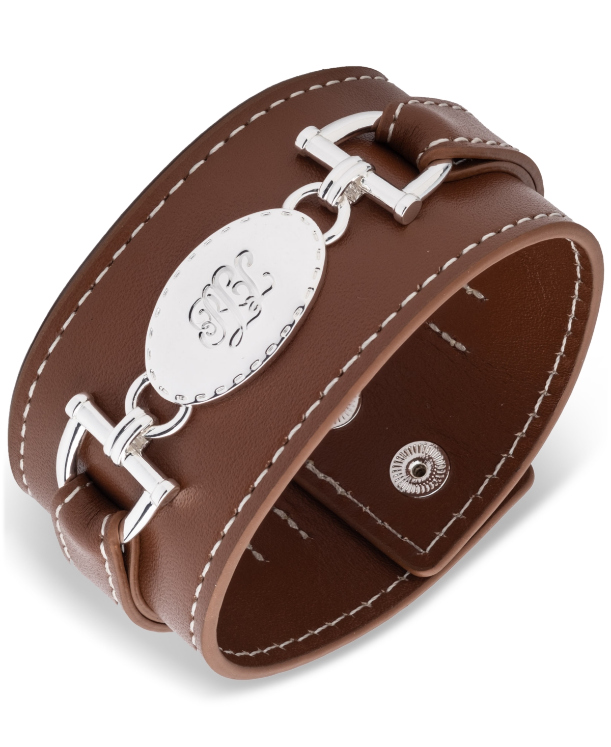 Click here for Lauren Ralph Lauren Silver-Tone Leather Wrap Brace... prices