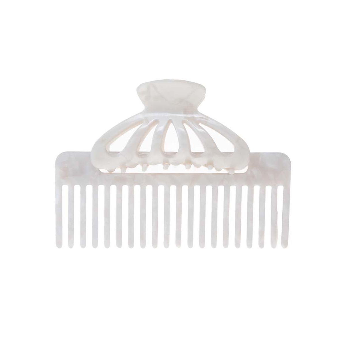 Click here for Comb & Claw Clip Hair Set By Adina Eden - White prices