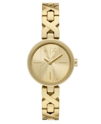 A|X Armani Exchange Women's Quartz Two-Hand Gold Stainless Steel Watch ...
