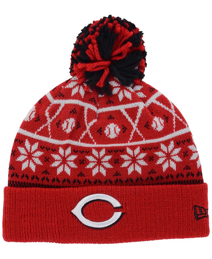 New Era Cincinnati Reds Sweater Chill Pom Knit Hat - Macy's