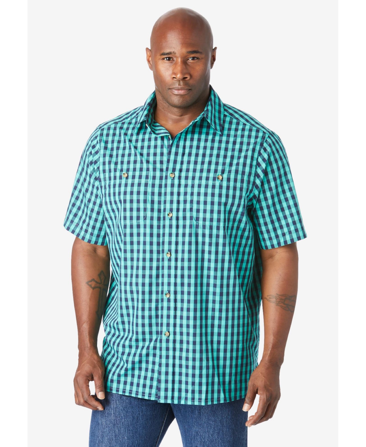 Click here for KingSize Big & Tall Check Short-Sleeve Sport Shirt... prices