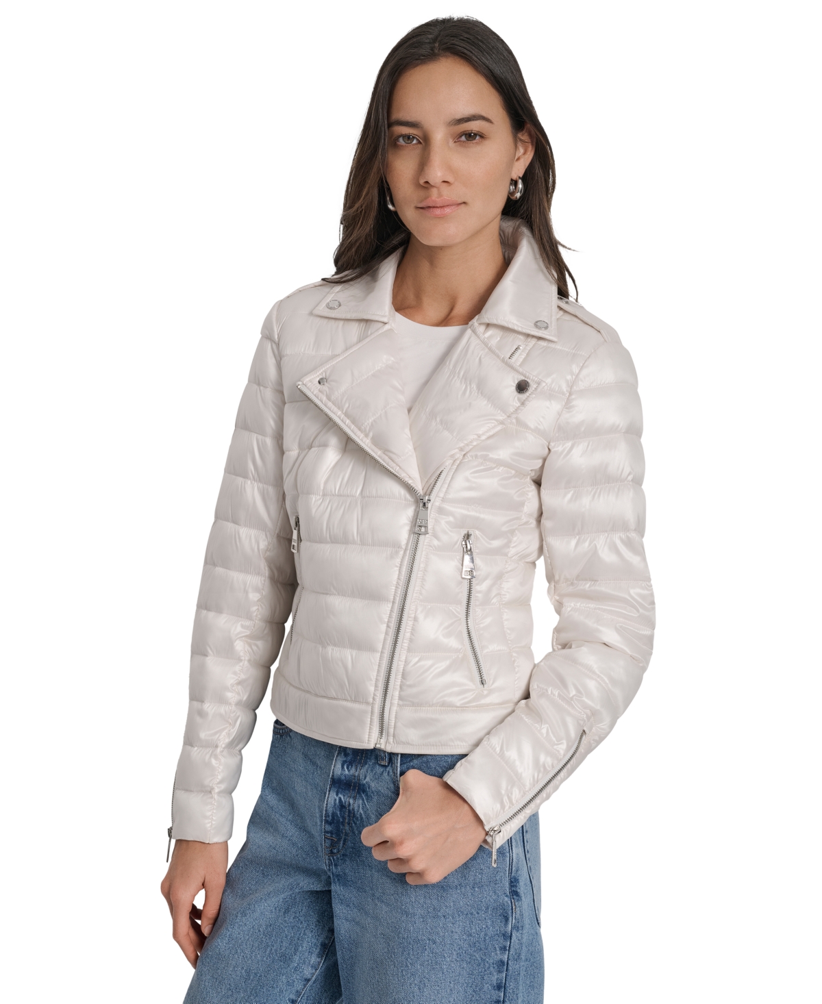 Click here for Dkny Jeans Womens Lightweight Zip-Front Puffer Jac... prices