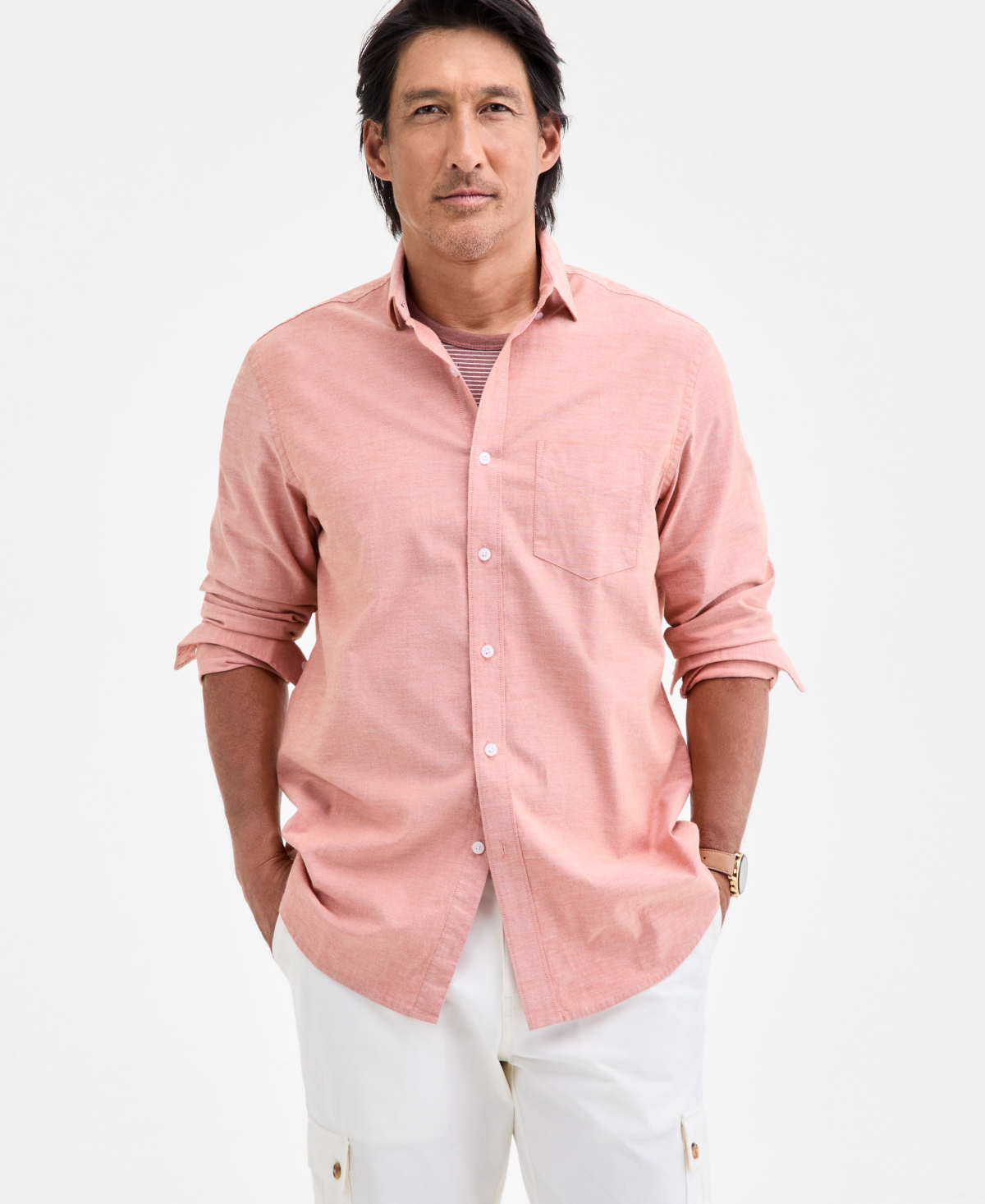 Click here for Club Room Mens Solid Stretch Oxford Cotton Shirt... prices