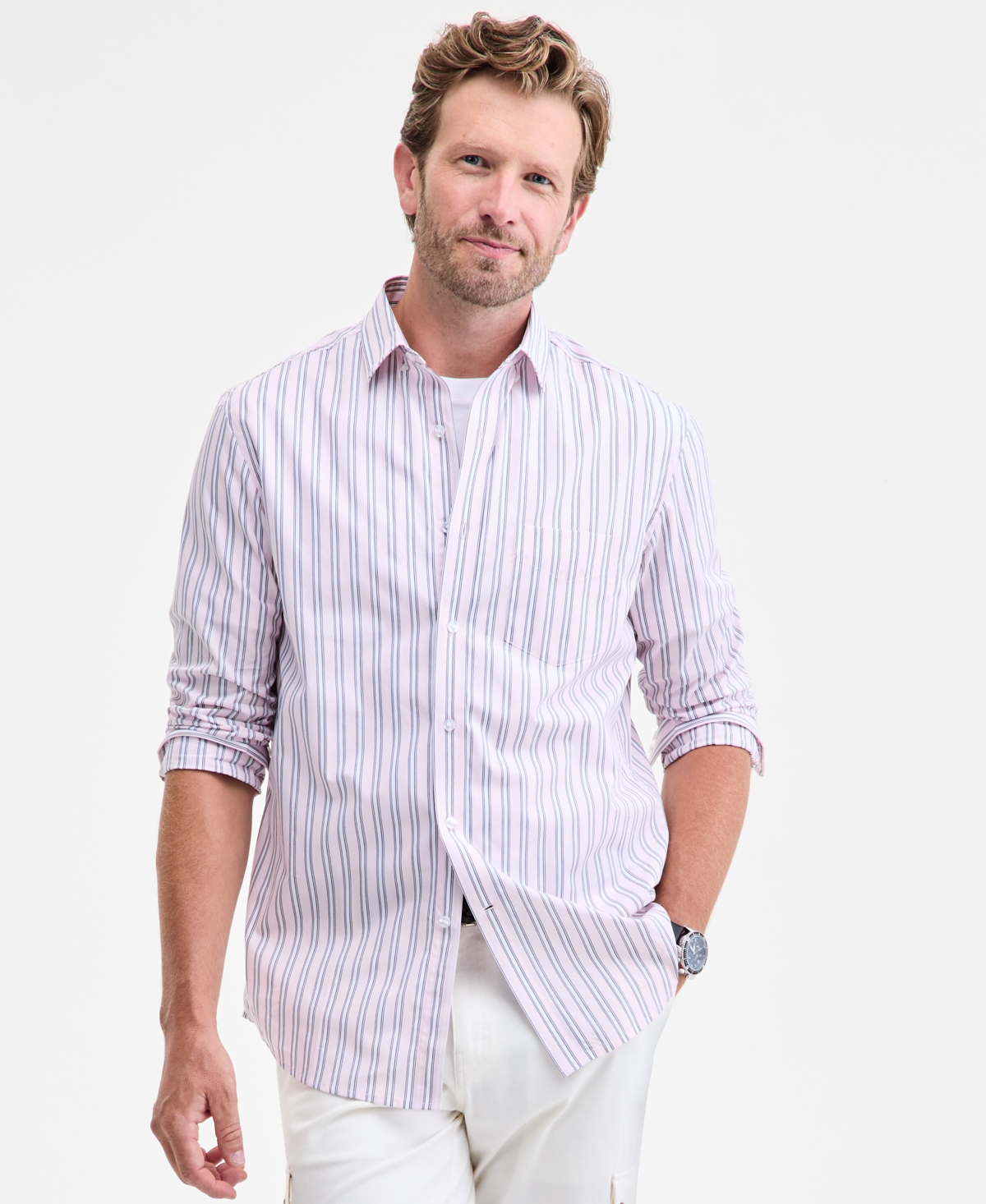 Click here for Club Room Imus Long Sleeve Striped Button-Down Shi... prices