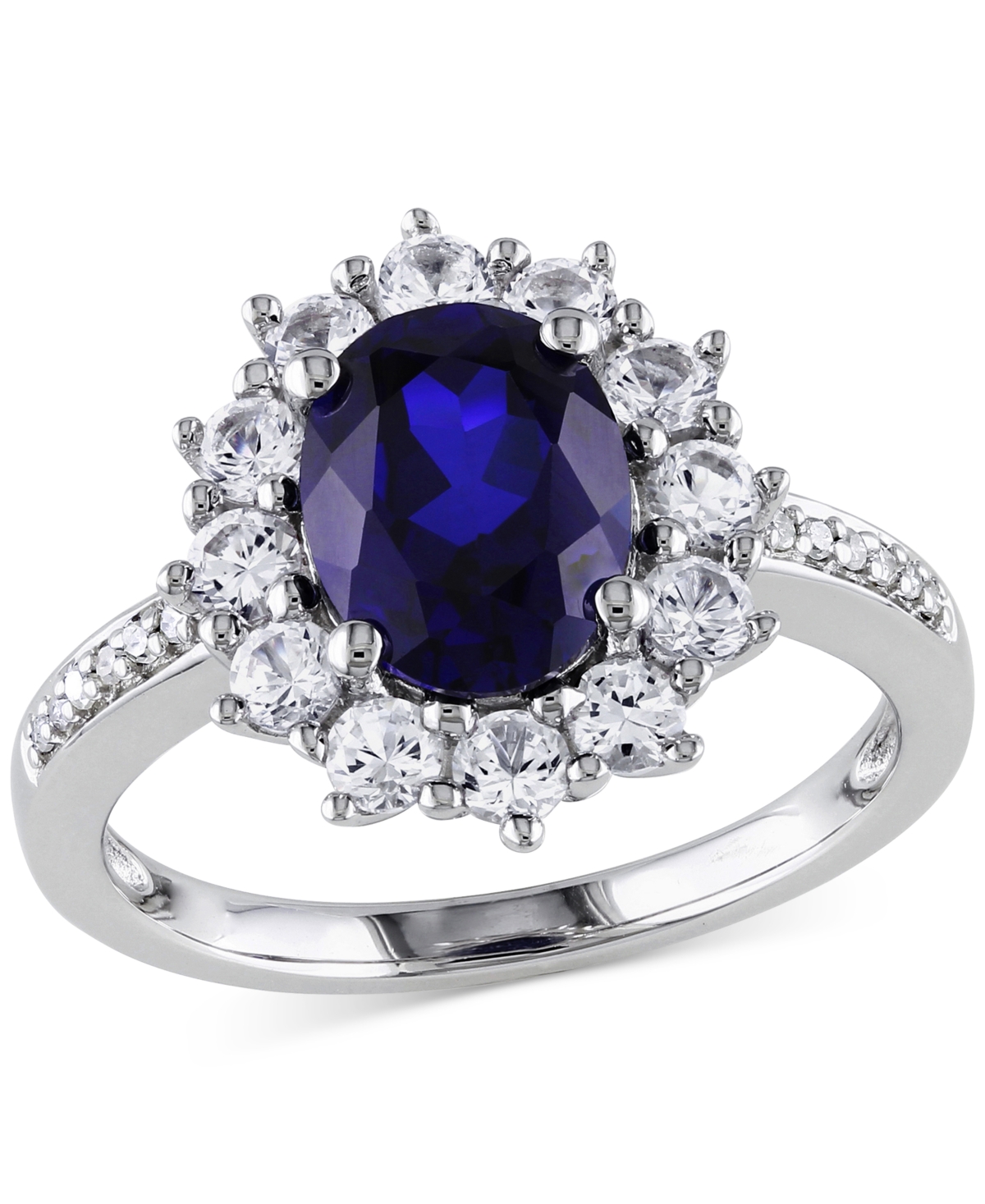 Click here for Gemstone & Diamond Accent Halo Ring in Sterling Si... prices