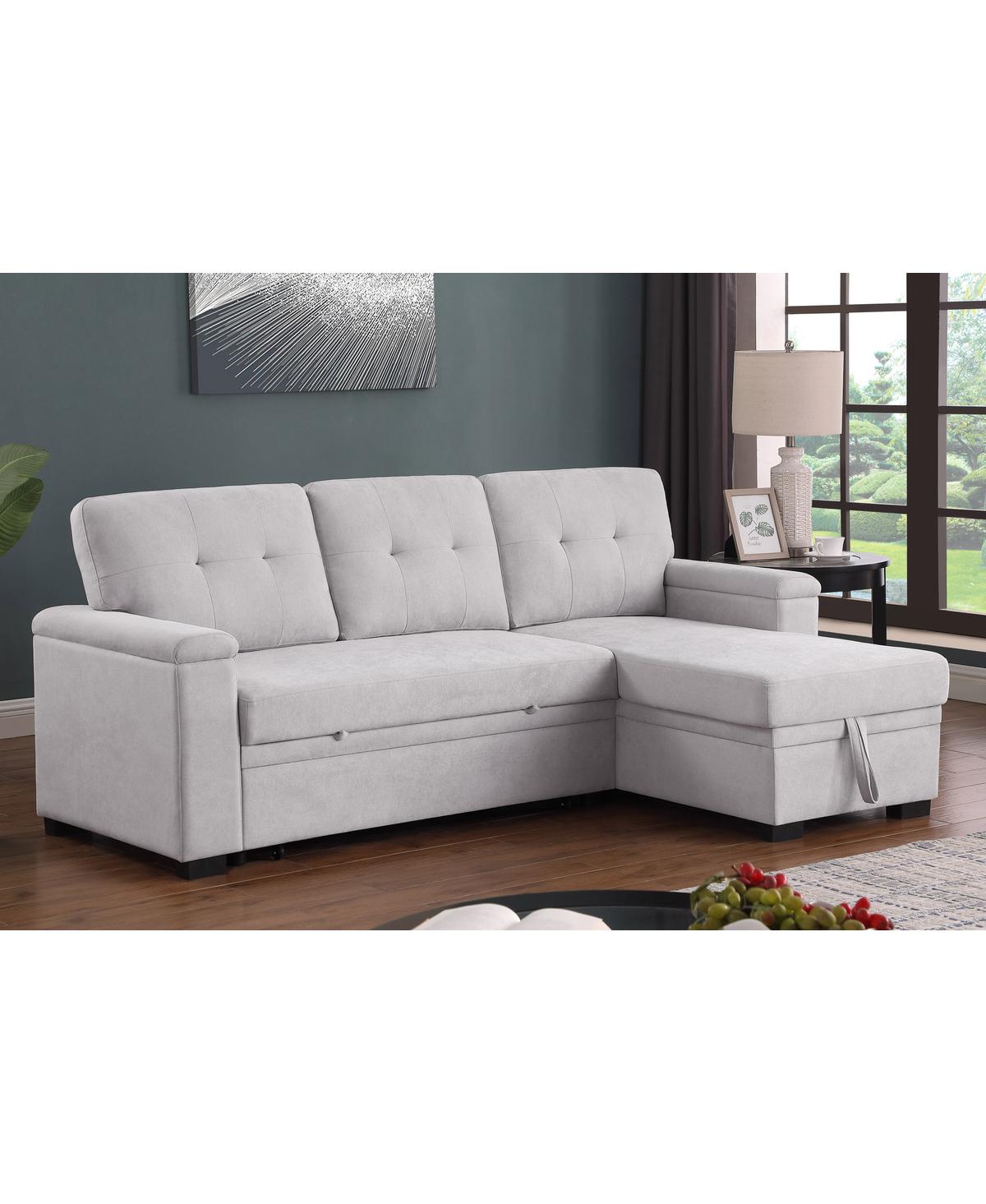 Click here for Homlux 84.5"W Light Gray Woven Fabric Reversi... prices