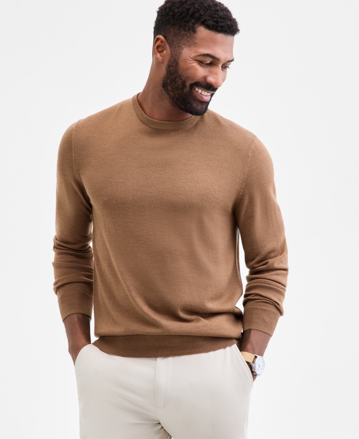 Click here for Club Room Mens Solid Crew Neck Merino Wool Blend S... prices