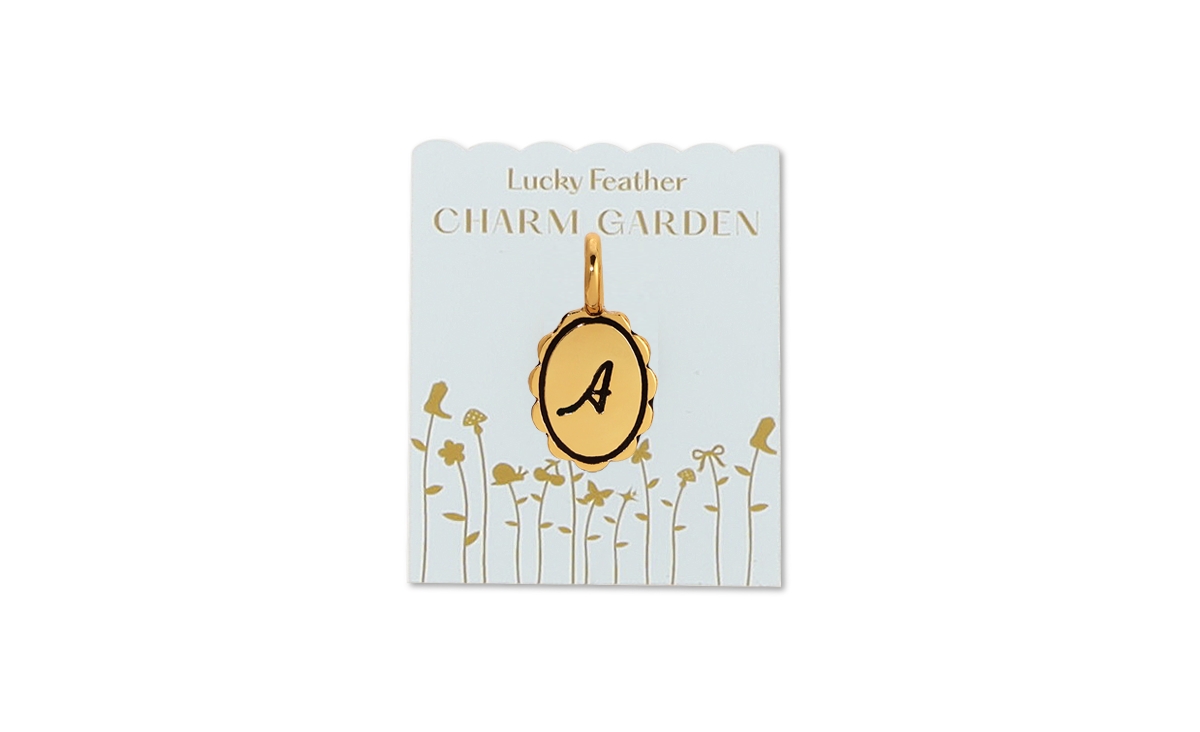 Click here for Lucky Feather Charm Garden - Gold - Scalloped Init... prices