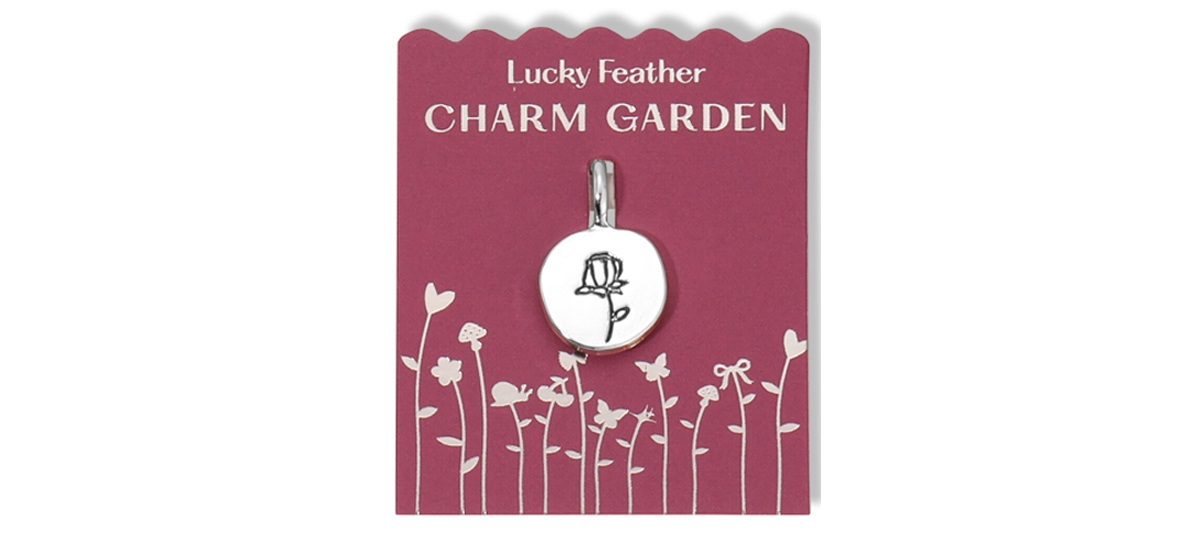 Click here for Lucky Feather Charm Garden - Silver - Etched Rose prices