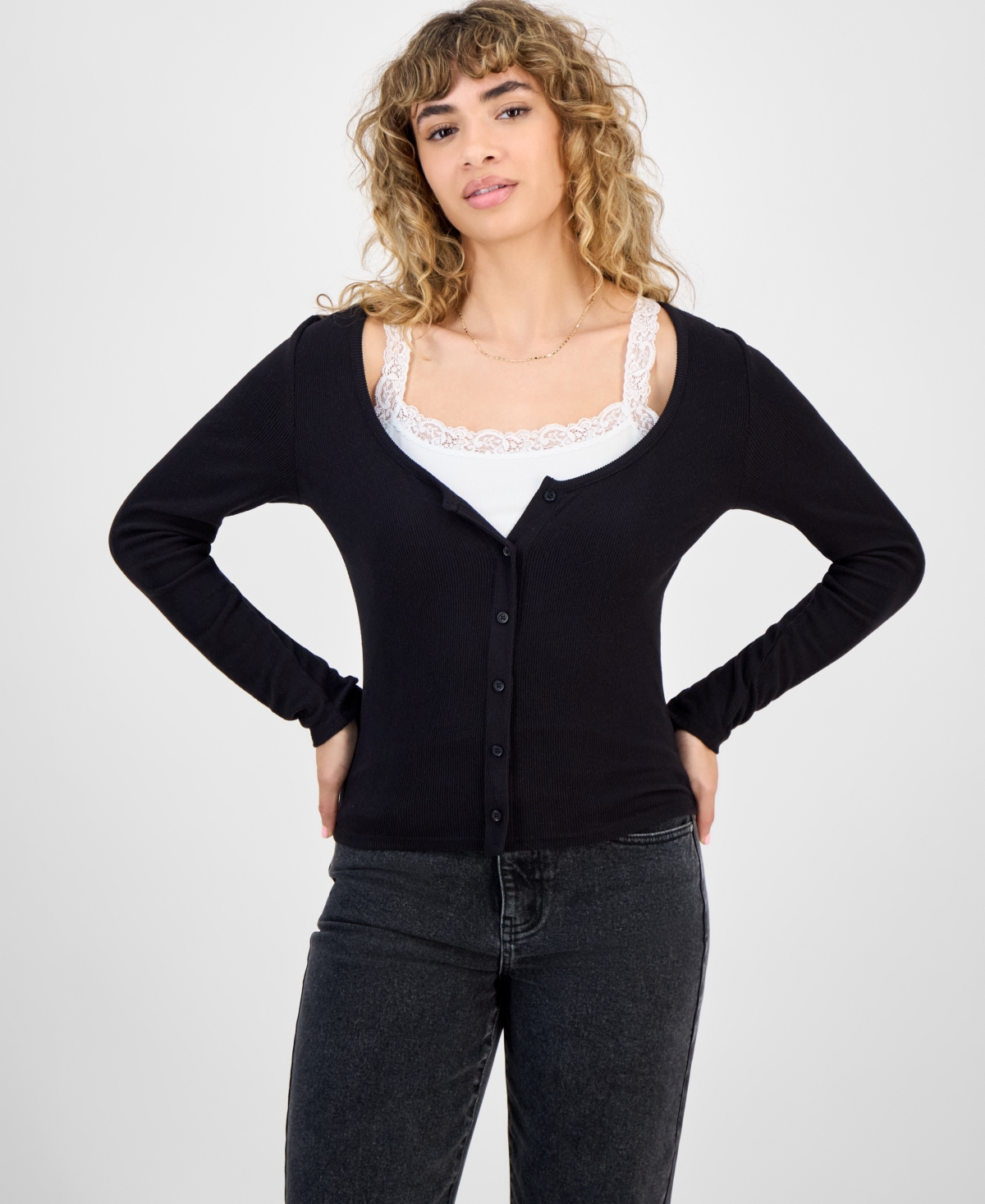 Click here for Hippie Rose Juniors Two-Piece Camisole & Cardigan... prices