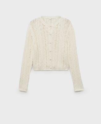 Mango Women's Openwork Knit Cardigan - Macy's