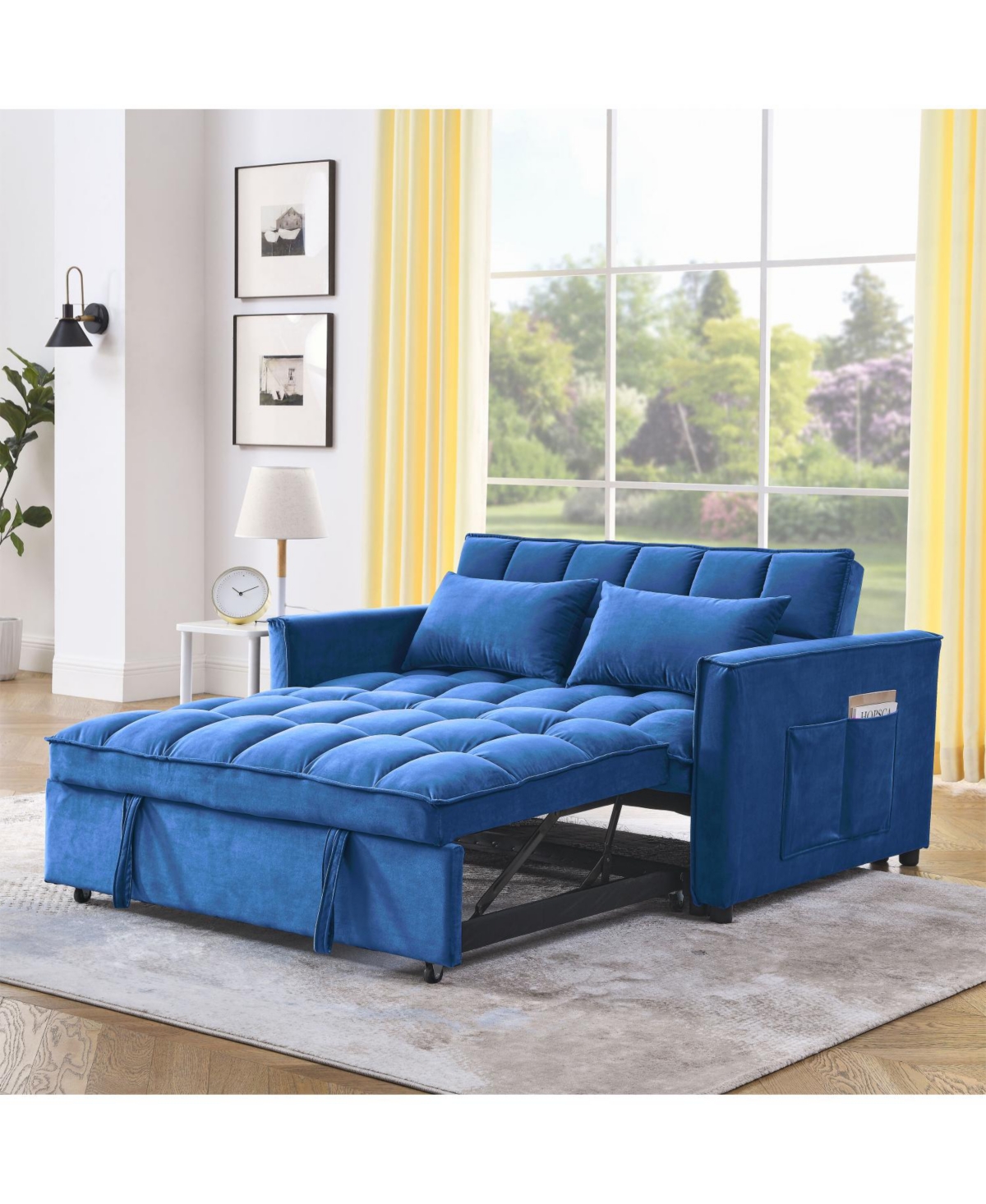 Click here for Streamdale Furniture Velvet Blue 54 Sleeper Sofa w... prices