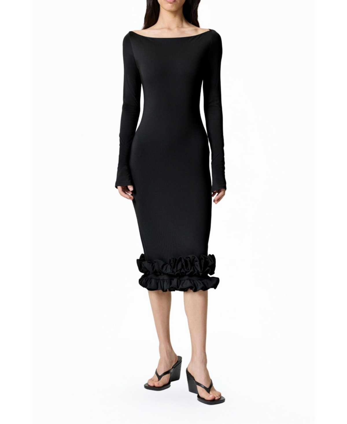 Click here for Nocturne Womens Jersey Maxi Dress with Ruffle Deta... prices