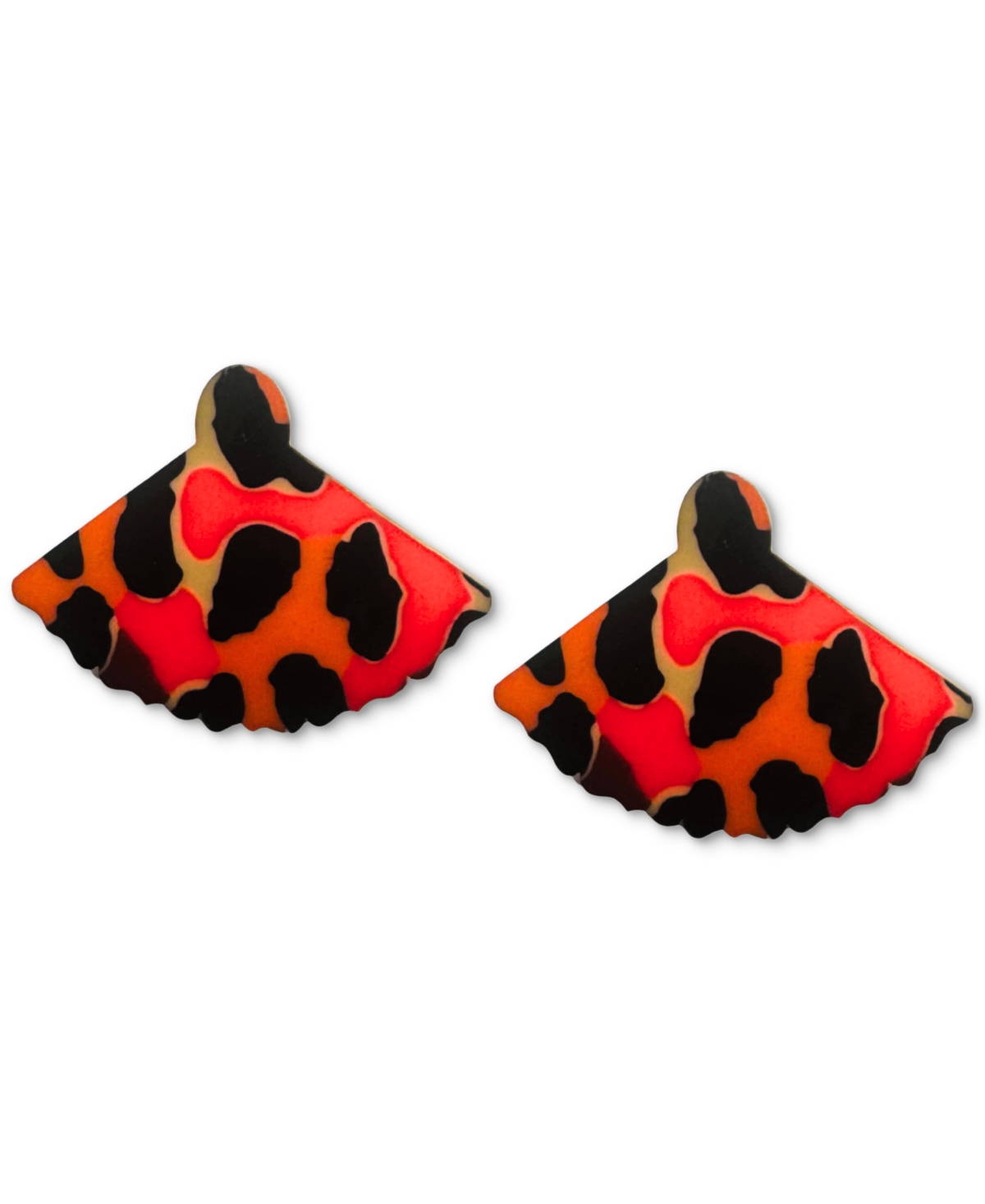Click here for Swanky Designs Liora Fan Stud Earrings - Orange prices