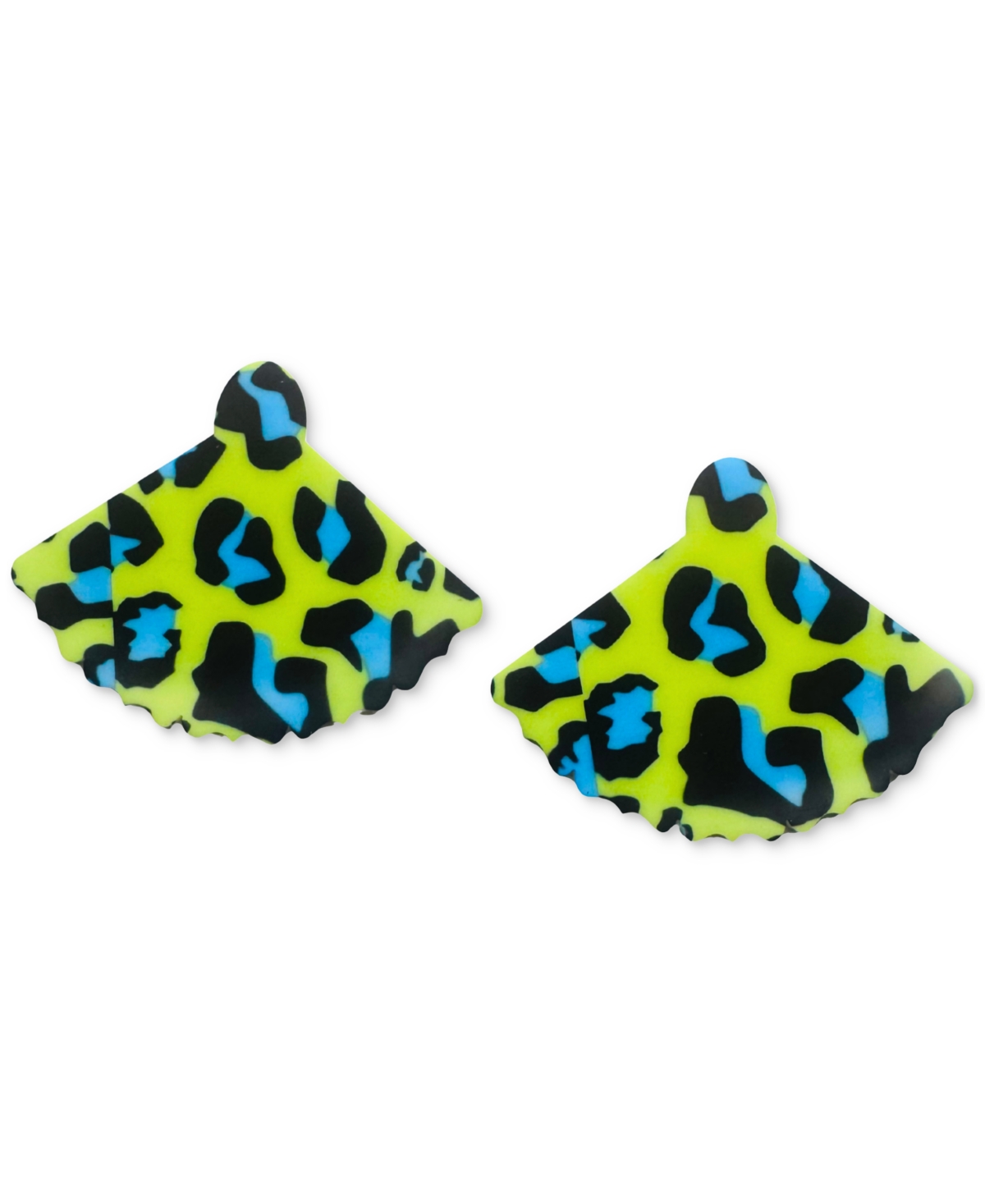 Click here for Swanky Designs Liora Fan Stud Earrings - Lime Gree... prices