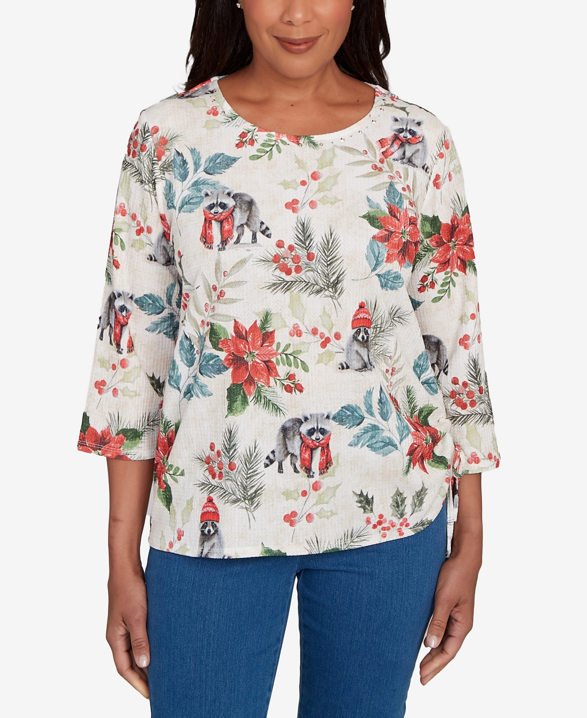 Click here for Alfred Dunner Petite Classic Holiday Poinsettias T... prices