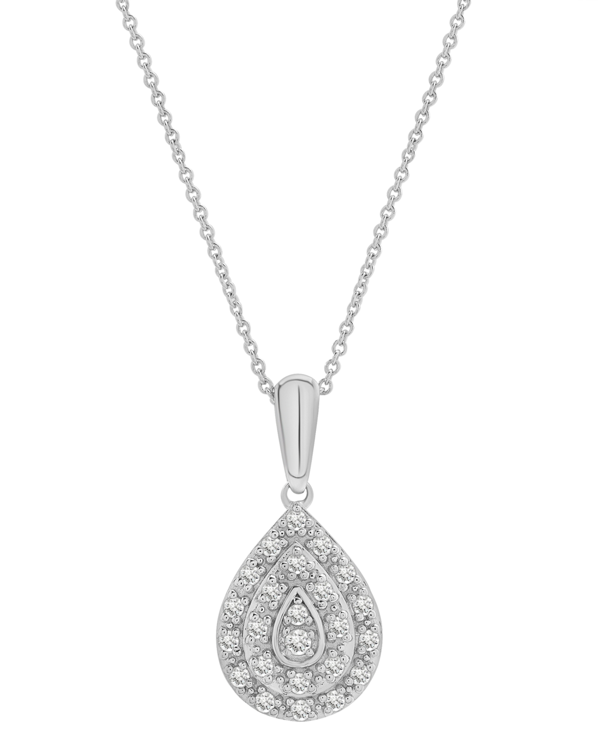 Click here for Diamond Teardrop Cluster 18 Pendant Necklace (1/4... prices