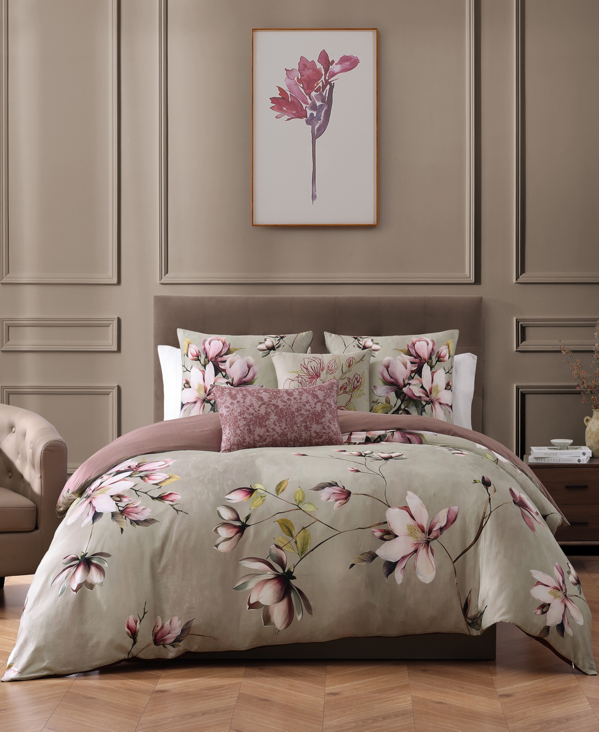 Click here for Bebejan Purple Lilies Bedding 5 Piece King Size Re... prices