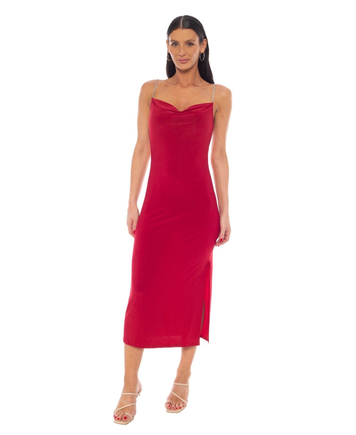 Click here for Bebe Womens Jersey Cowl Maxi with Rhinestone Strap... prices