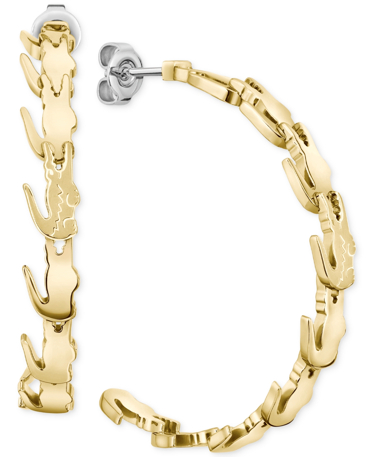 Click here for Lacoste Medium Crocodile C-Hoop Earrings  2 - Gold prices
