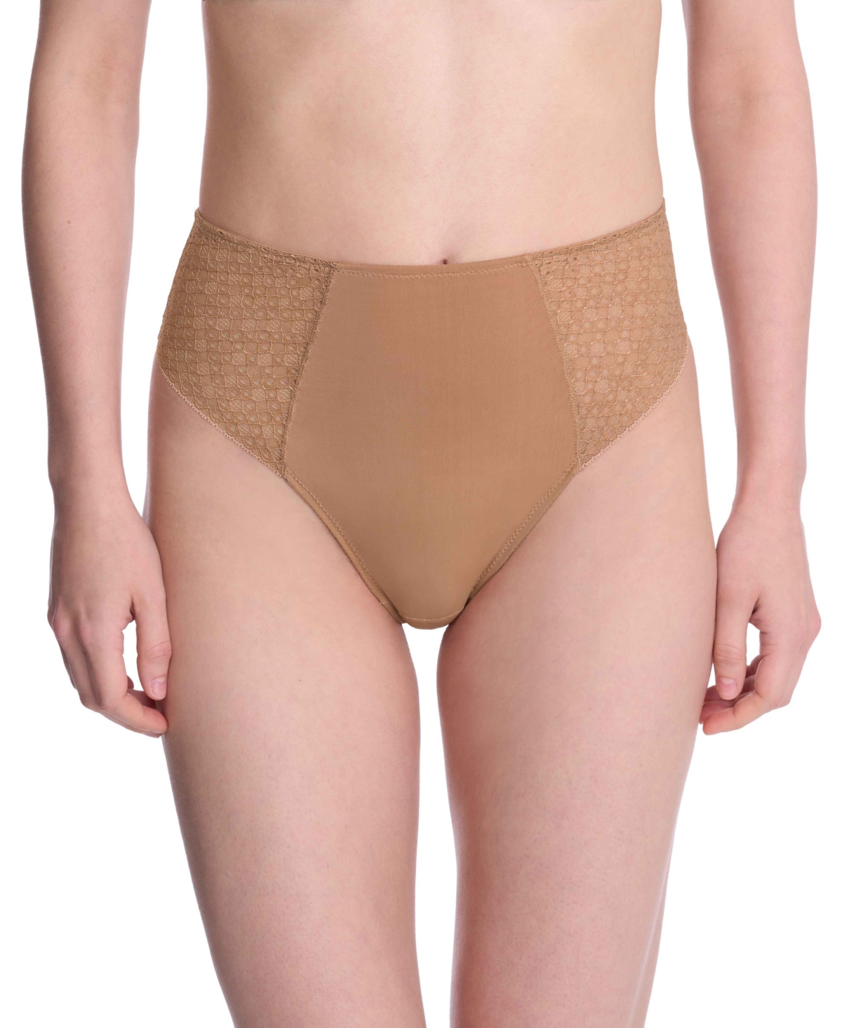 Click here for Natori Womens Harmony High Rise Lace Thong - Buff prices