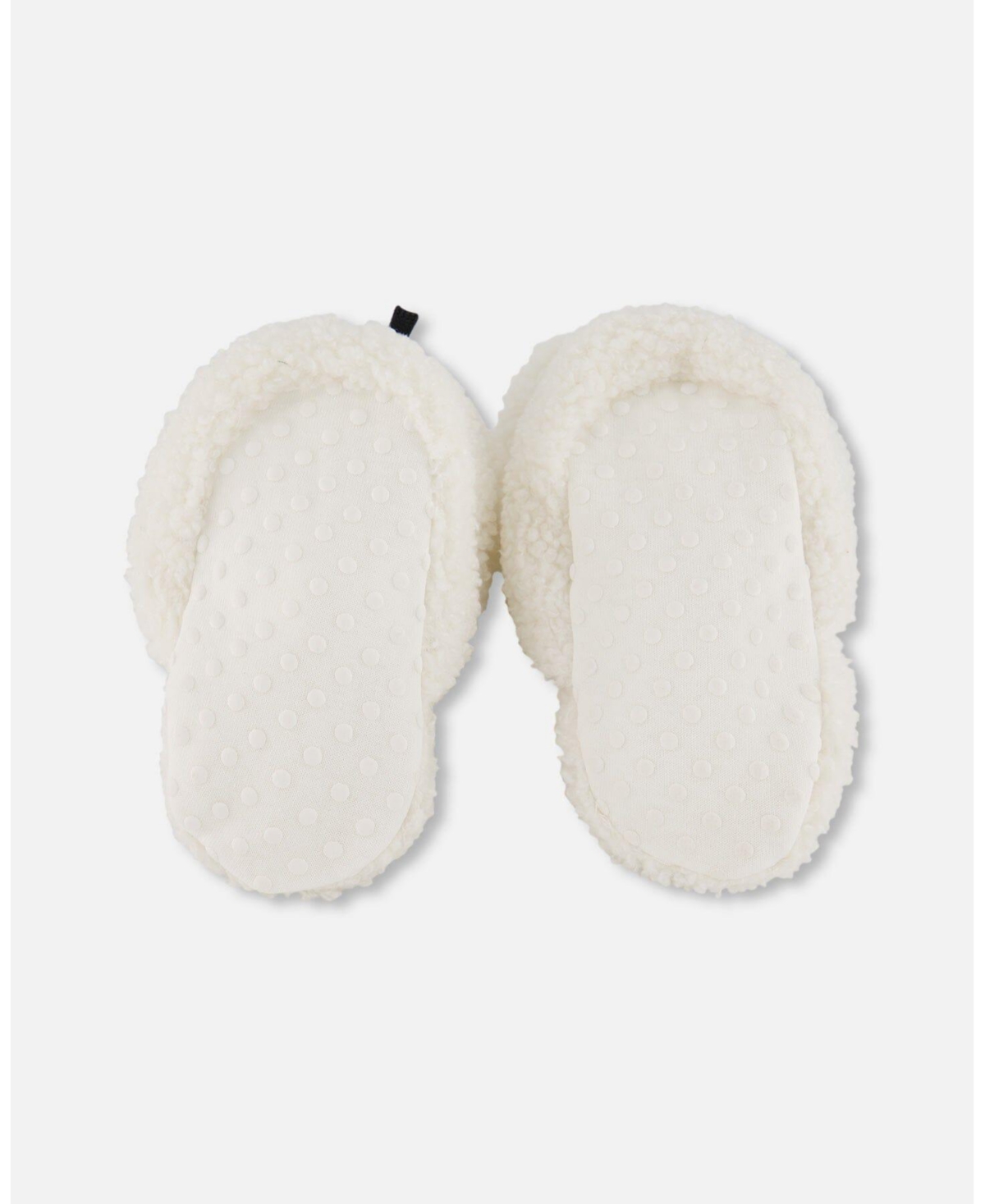 Click here for Deux par Deux Baby Unisex Sherpa Slippers Off-Whit... prices