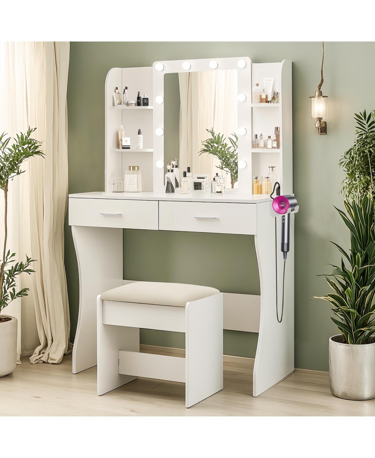 Click here for Streamdale Furniture Vanity Desk with Lighted Mirr... prices