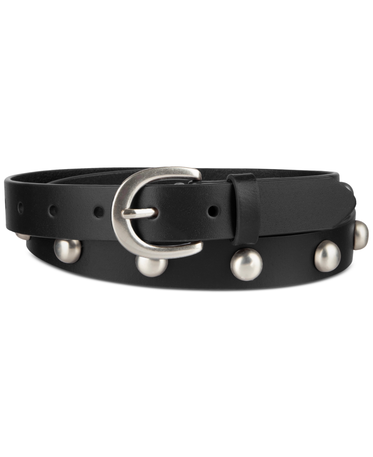 Click here for Levis Skinny Studded Casual Leather Belt - Black prices